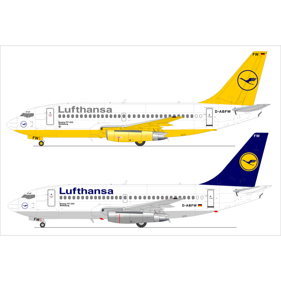 BPK 7206 - 1/72 - Aircraft Boeing 737-200 Lufthansa Plastic Model Kit ...