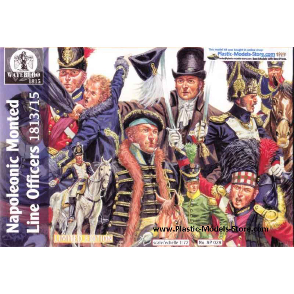 Napoleonic Mounted Line Officers 1/72 Waterloo 1815 AP028 Model Kit ...