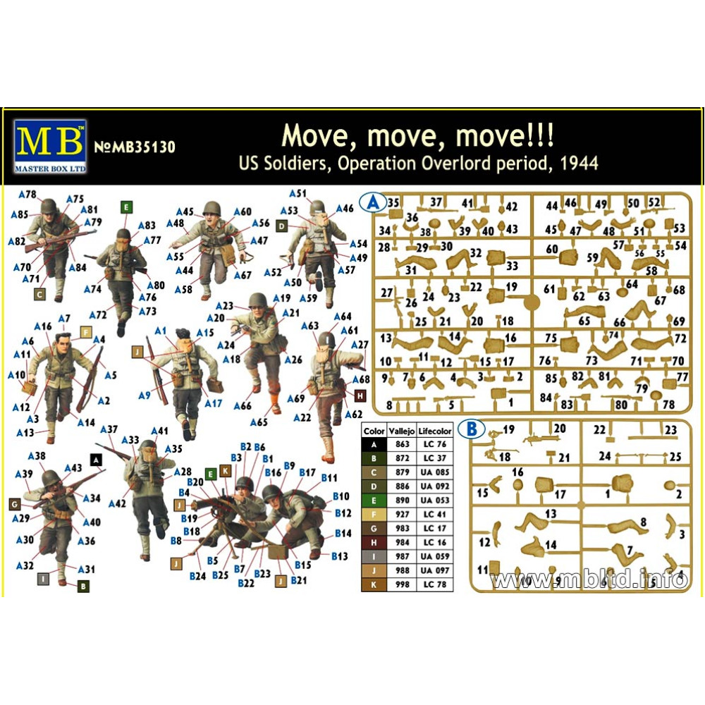 Move, move, move!!! US Soldiers, Operation Overlord period, 1944 1/35 ...