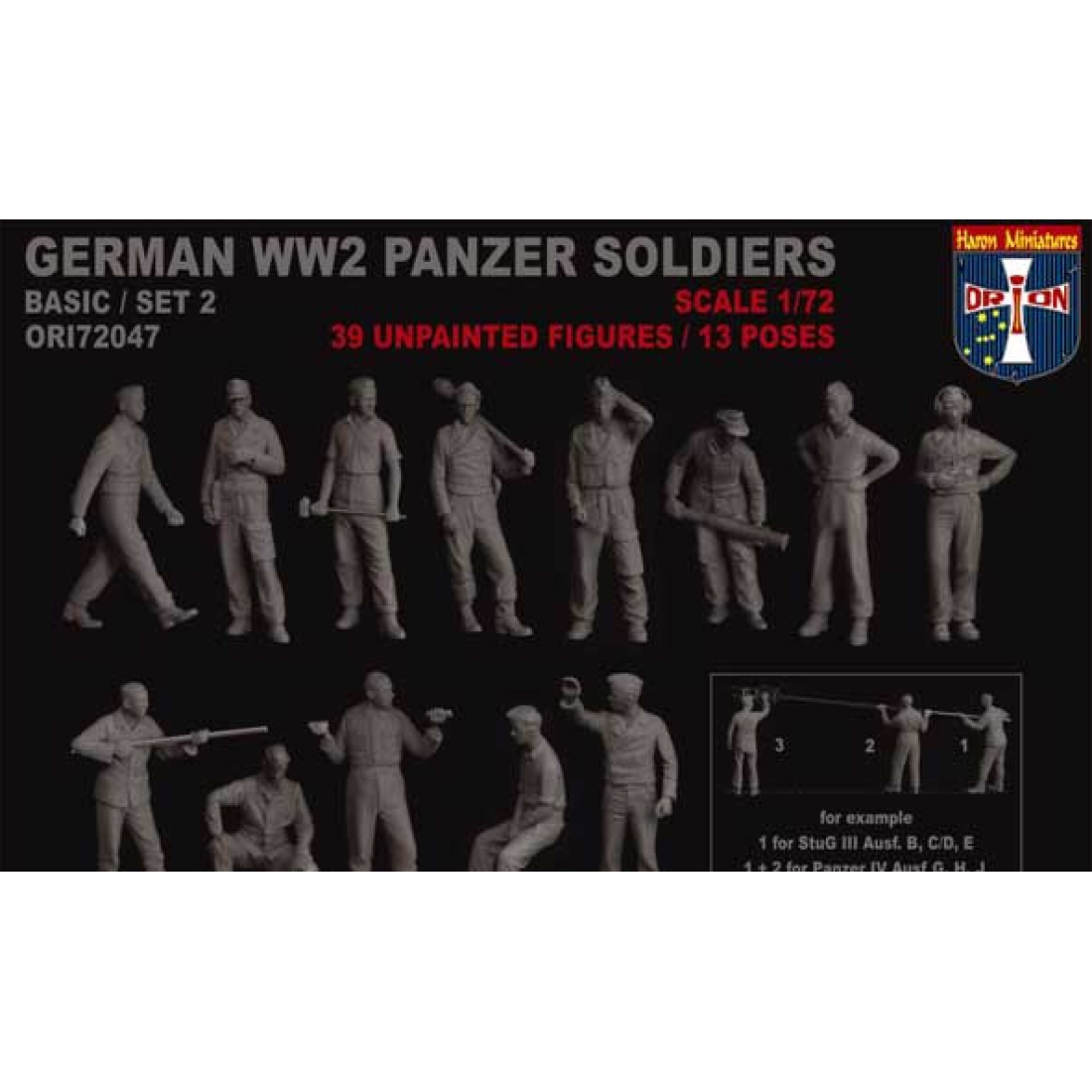 WWII GERMAN PANZER SOLDIERS, SET 2 1/72 ORION 72047 Model Kit Figures ...
