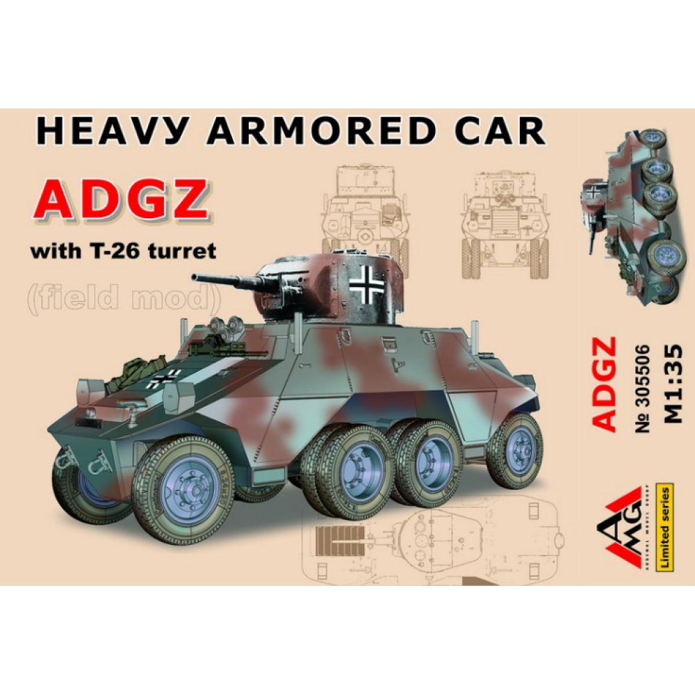 HEAVY ARMORED CAR ADGZ WITH T-26 TURRET (FIELD MOD) 1/35 AMG 35506 ...