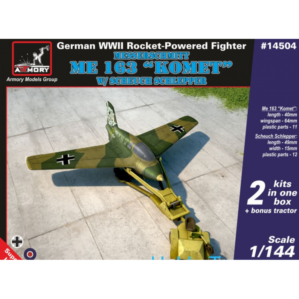 MESSERSCHMITT ME 163B "KOMET" W/ SCHEUCH SCHLEPPER 1/144 ARMORY 14504 ...