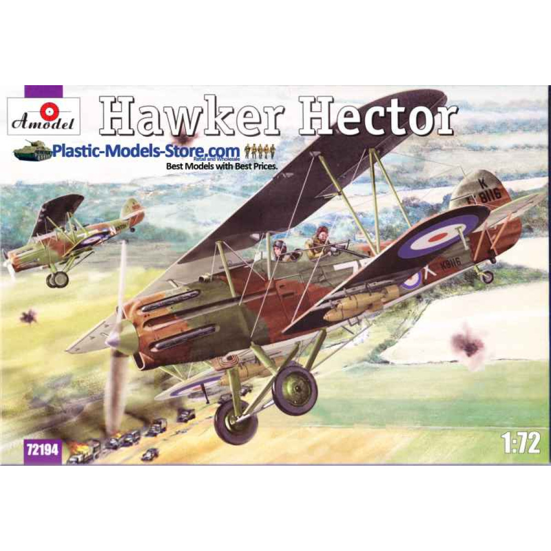 Hawker Hector British Biplane 1/72 Amodel 72194 Model Kit Aircraft ...