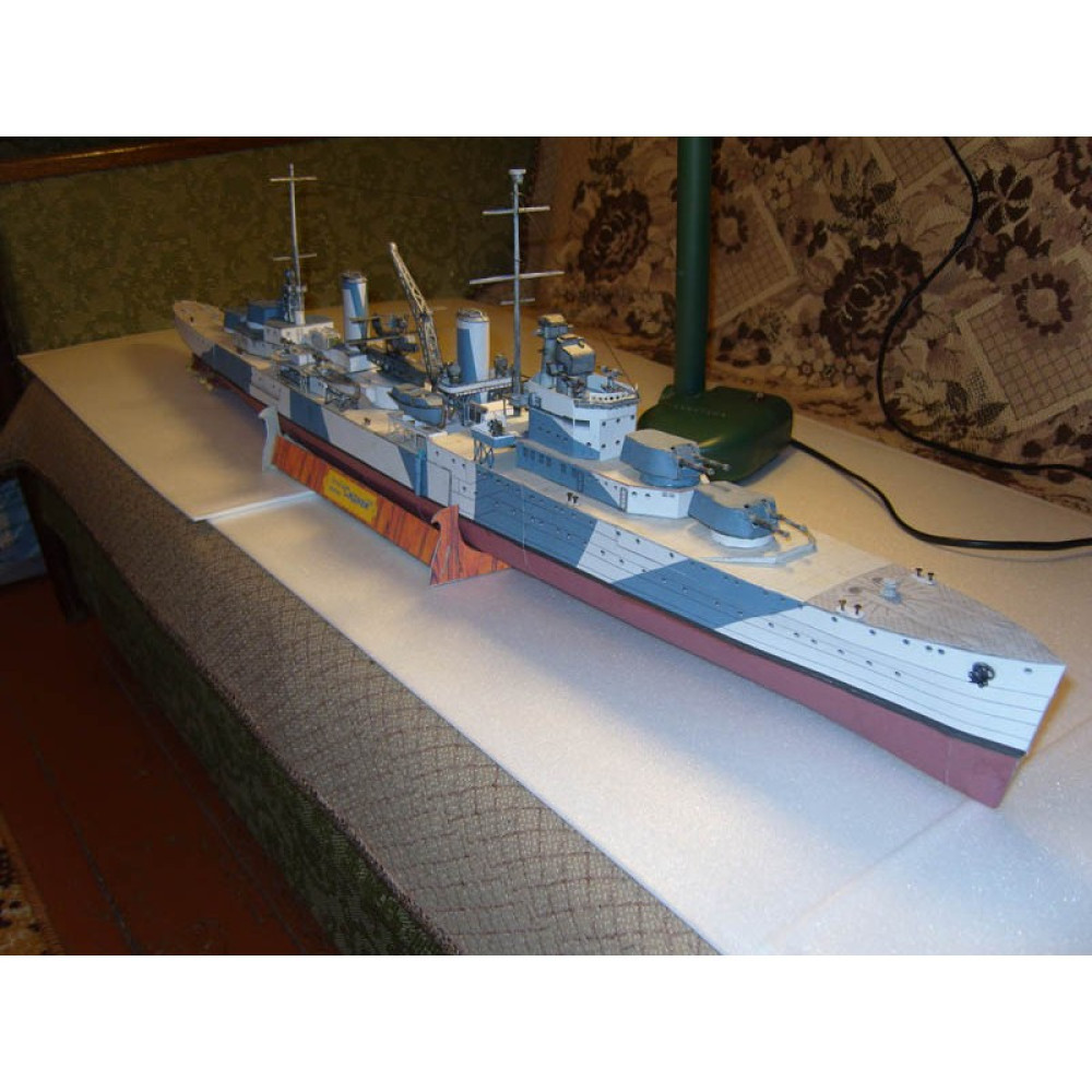 PAPER MODEL KIT MILITARY FLEET LIGHT CRUISER SYDNEY 1/200 OREL 117 ...