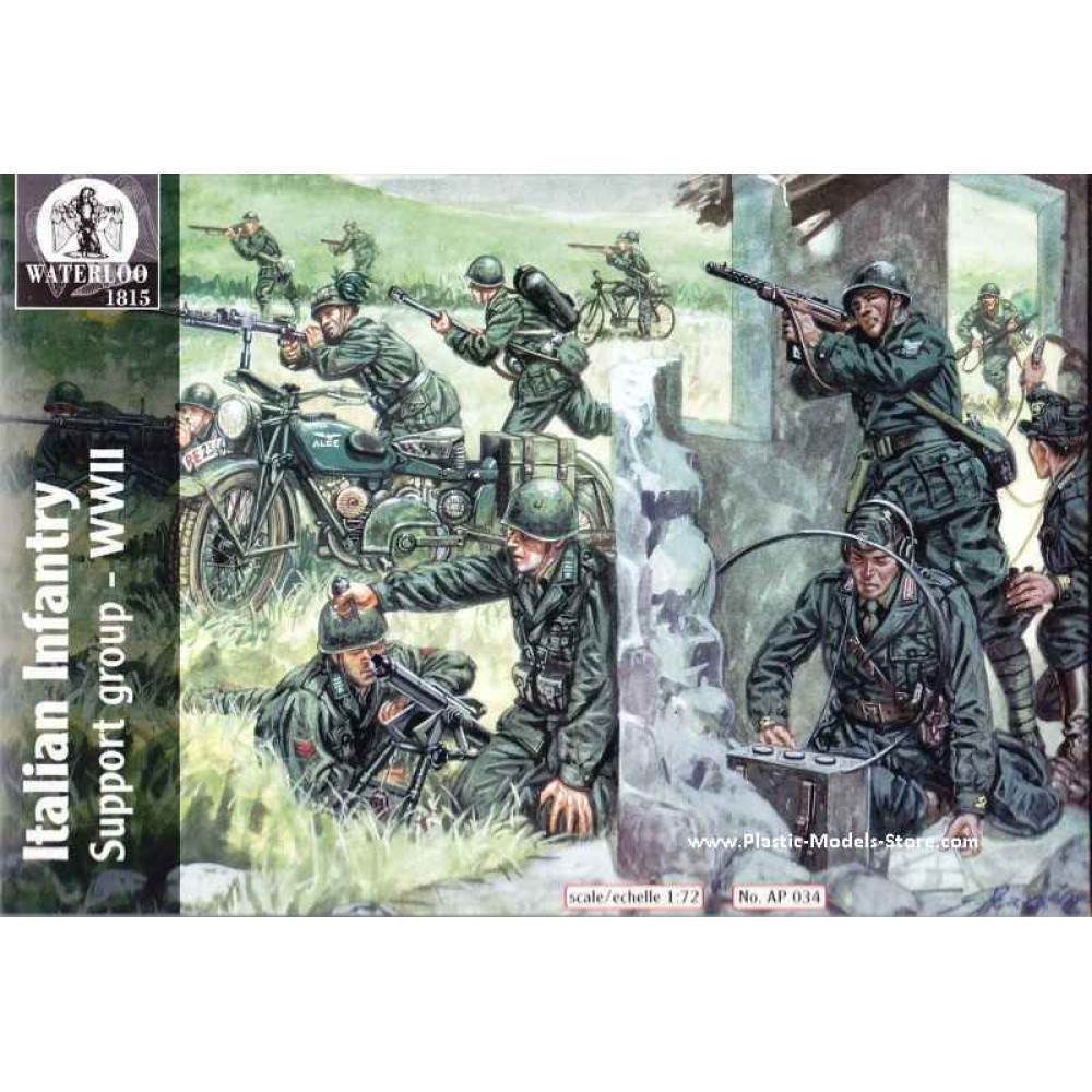 Italian Infantry Support Group WWII 1/72 Waterloo 1815 AP034 Model Kit ...