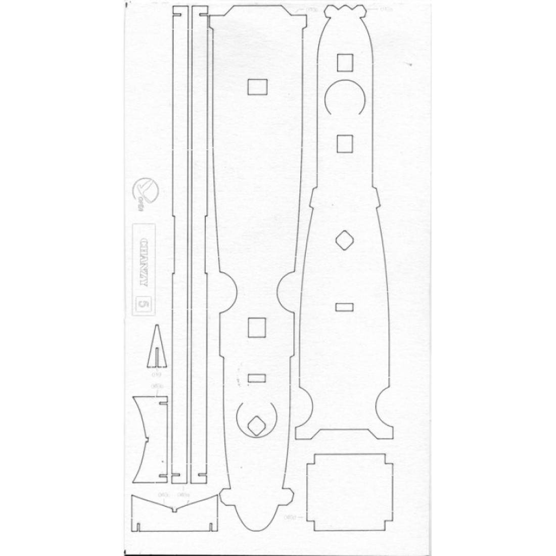 LASER CUTTING FOR MILITARY FLEET ARMORED CRUISER CLASS 1 CHANZY 1/200 ...