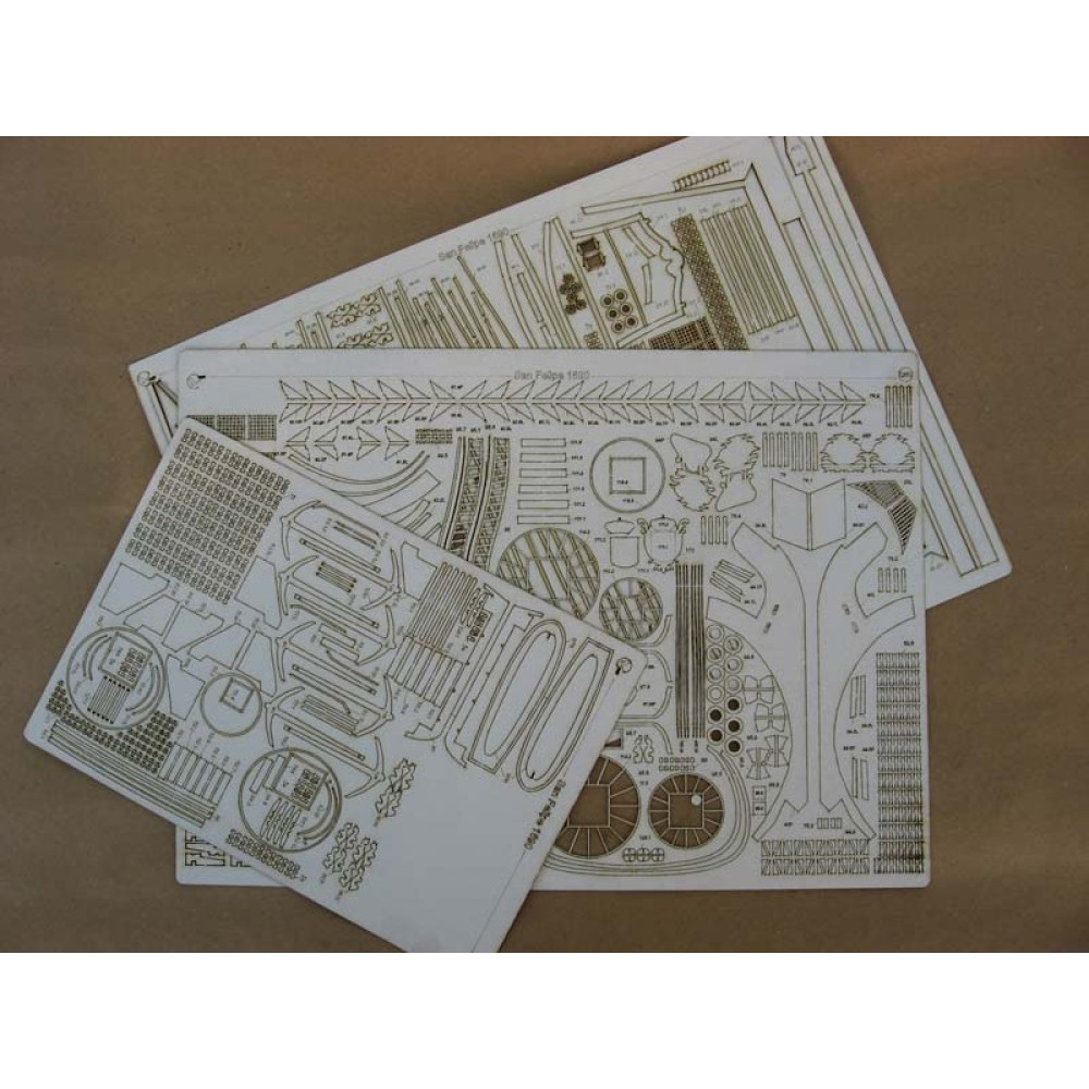 LASER CUTTING MILITARY FLEET BATTLESHIP SAN FELIPE RIGGING 1/100 OREL ...