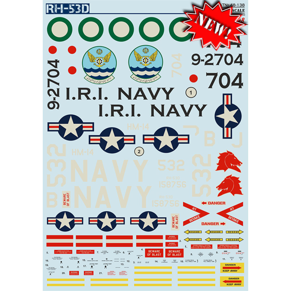 DECAL 1/48 FOR RH-53D PRINT SCALE 48-138 Model Kit Decals, Aftermarket ...