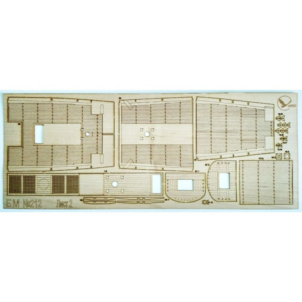 DECK FROM WOODEN VENEER TO MODEL OREL 223 CIVIL STEAM SHIP LENIN OREL ...