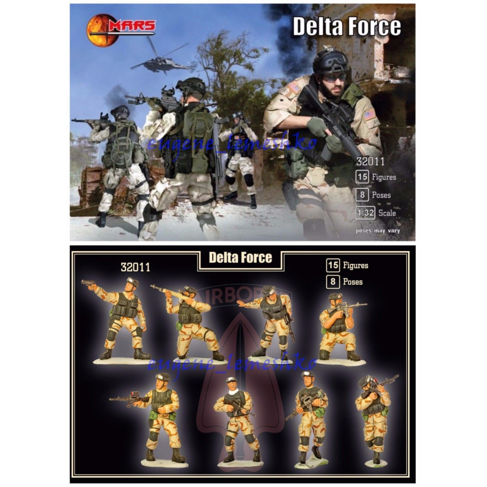 MARS FIGURES 32011 DELTA FORCE US ARMY SOLDIERS (15 FIGURES / 8 POSES ...