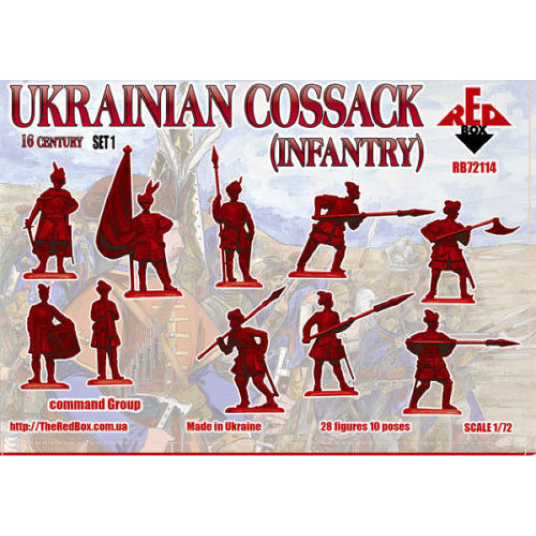 RED BOX 1/72 72114 UKRAINIAN COSSACK (INFANTRY, 16TH CENTURY) (SET.1 ...
