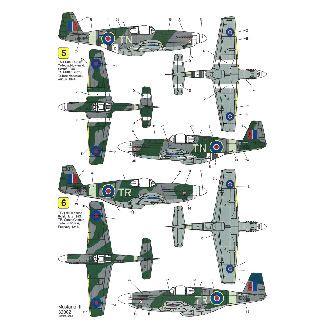 Techmod 32002 1/32 North American P-51 Mustang III fighter bomber wet ...