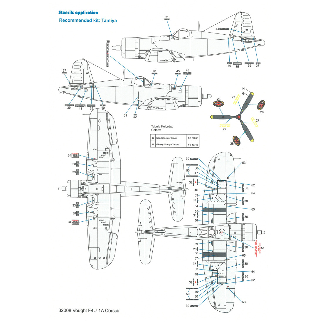 Techmod 32008 1/32 Vought F4u-1a Corsair 1944 Aircraft Wet Decal Wwii ...
