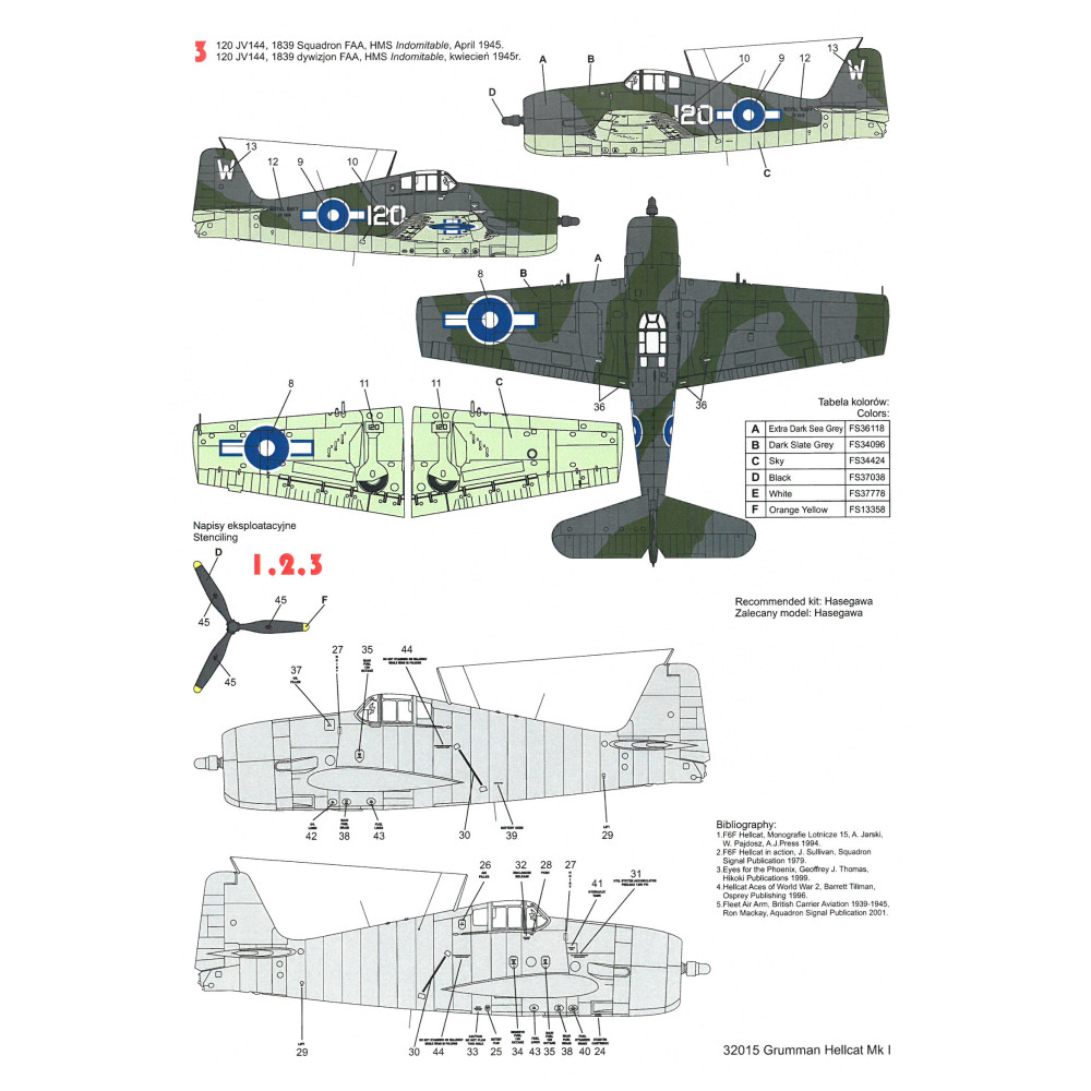 Techmod 32015 1/32 Grumman Hellcat I Usaf Aircraft Wet Decal Wwii Model ...