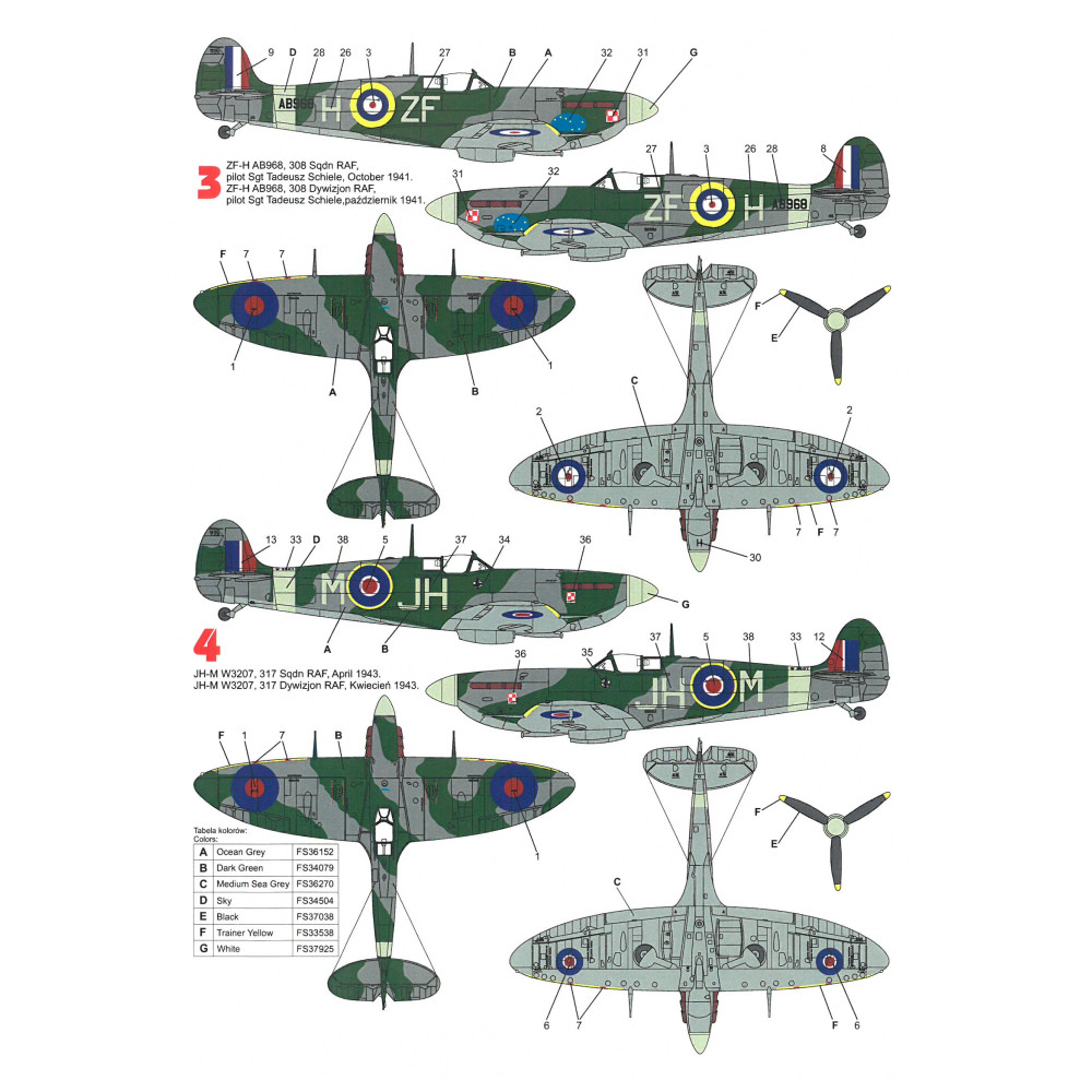 Techmod 32019 1/32 Supermarine Spitfire Mk VB Polish aircraft wet decal ...
