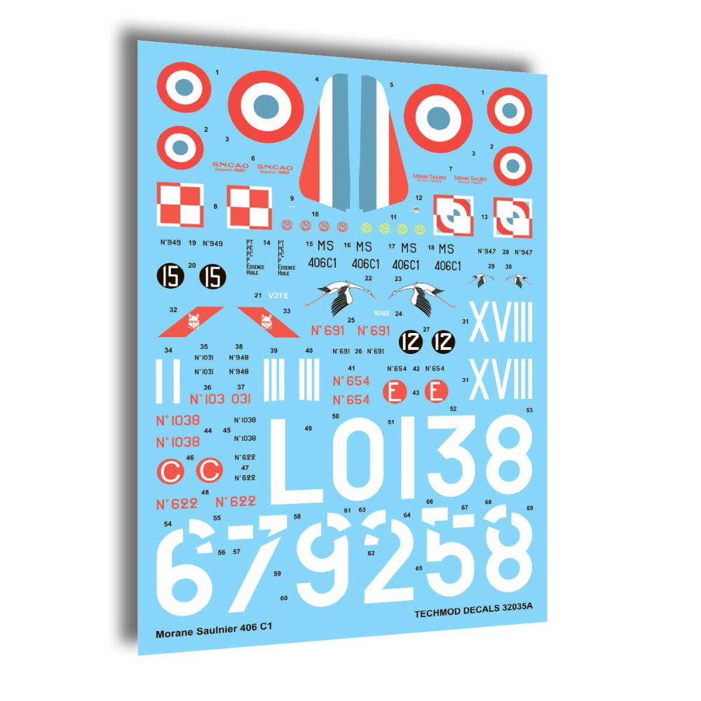 Techmod 32035 1/32 Morane Saulnier MS 406C1 French fighter Aircraft Wet ...