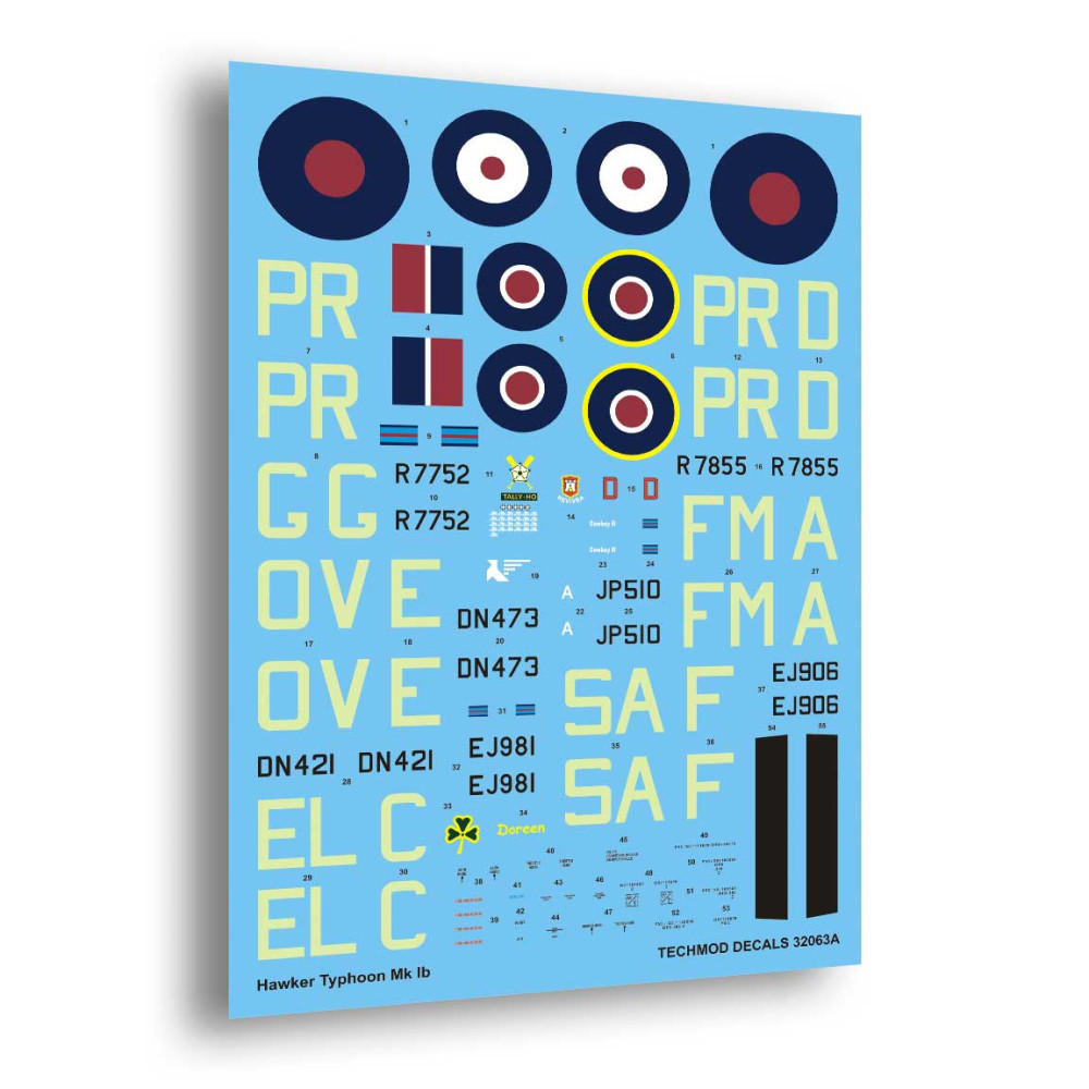 Techmod 32063 1/32 Typhoon Mk Ib 1943 RAF aircraft wet decal WWII
