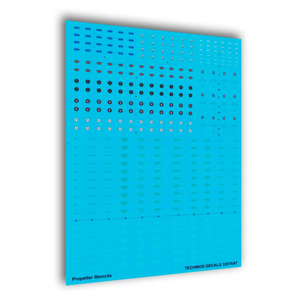 Techmod 32076 1/32 Propeller logos stencils aircraft Wet Decal Hamilton ...