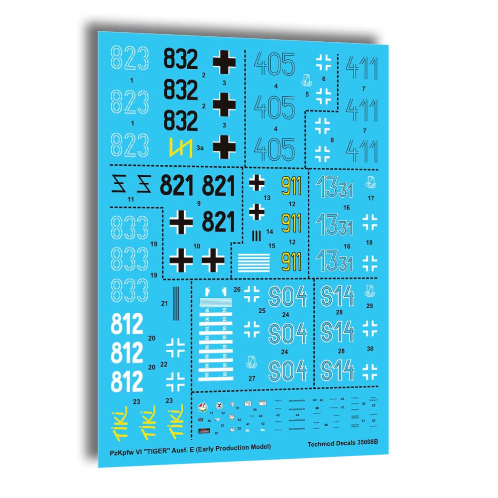 Techmod 35008 1/35 Pzkpfw Vi Tiger I Early Tank Wet Decal Wwii Model ...