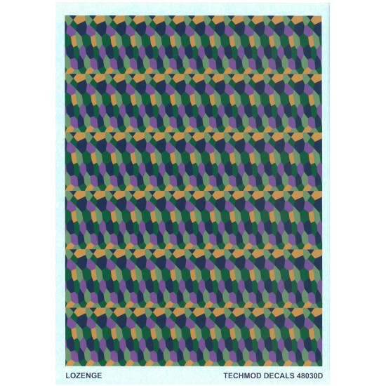 Techmod 48030 1/48 German WWI Lozenge 5-color Lozenge 2 sheets Wet Decal