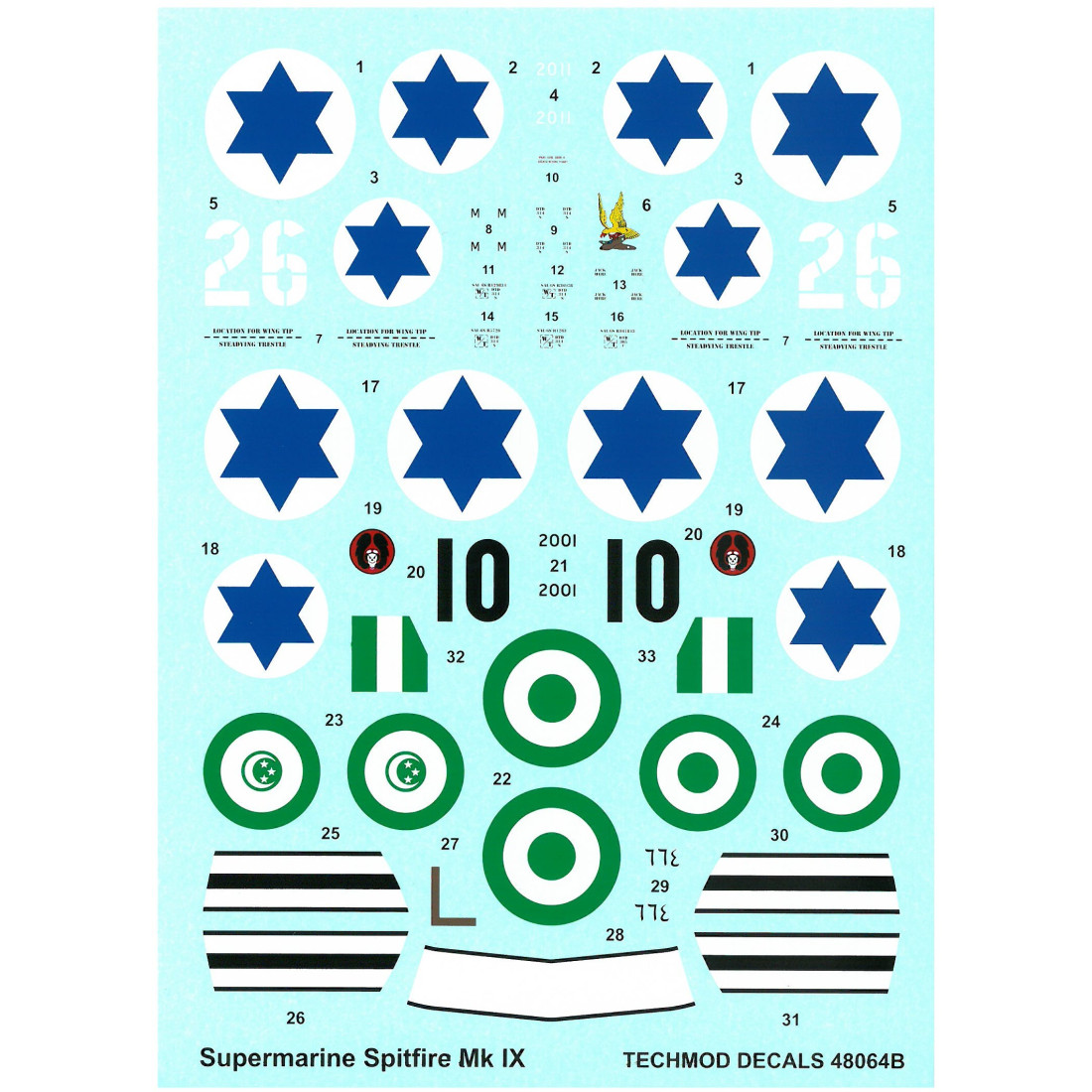 Techmod 48064 1/48 Supermarine Spitfire Mk.IX fighter aircraft Wet Decal