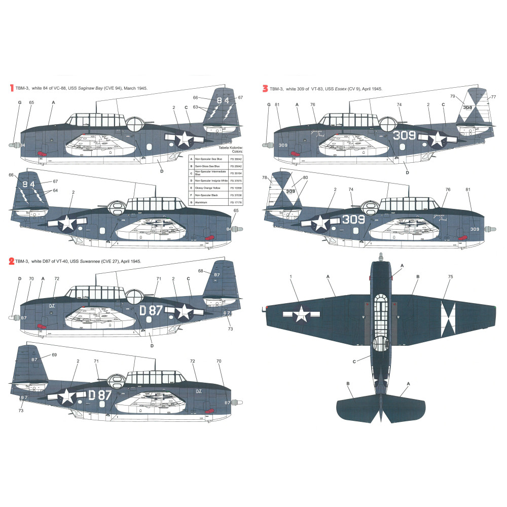 Techmod 48067 1/48 Grumman Tbm-3 Avenger Torpedo Bomber 1945 Aircraft ...