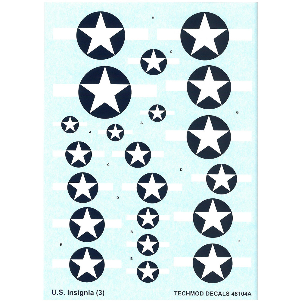 Techmod 48104 1/48 US National Insignia 1943-1945 aircraft Wet Decal WWII