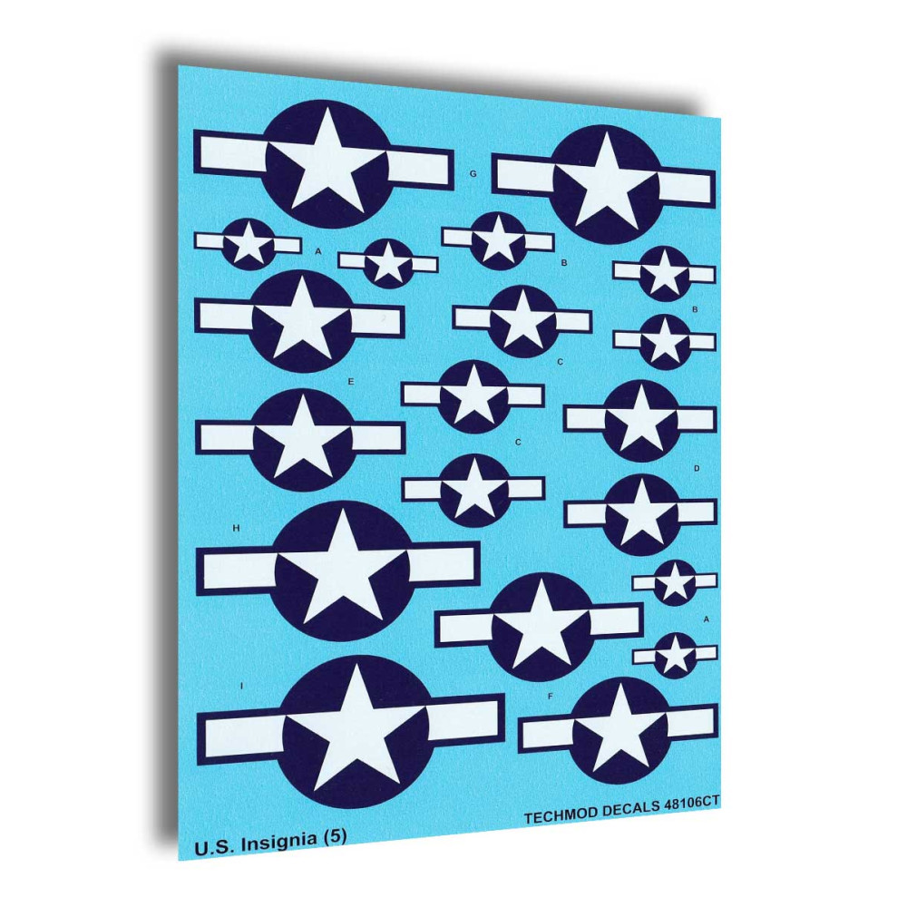 Techmod 48106 1/48 US National Insignia 1943 - 1947 2 sheets Wet Decal WWII