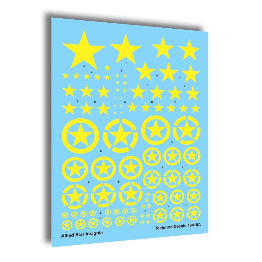 Techmod 48410 1/48 Allied Stars Insignia circles Yellow Wet Decal WWII