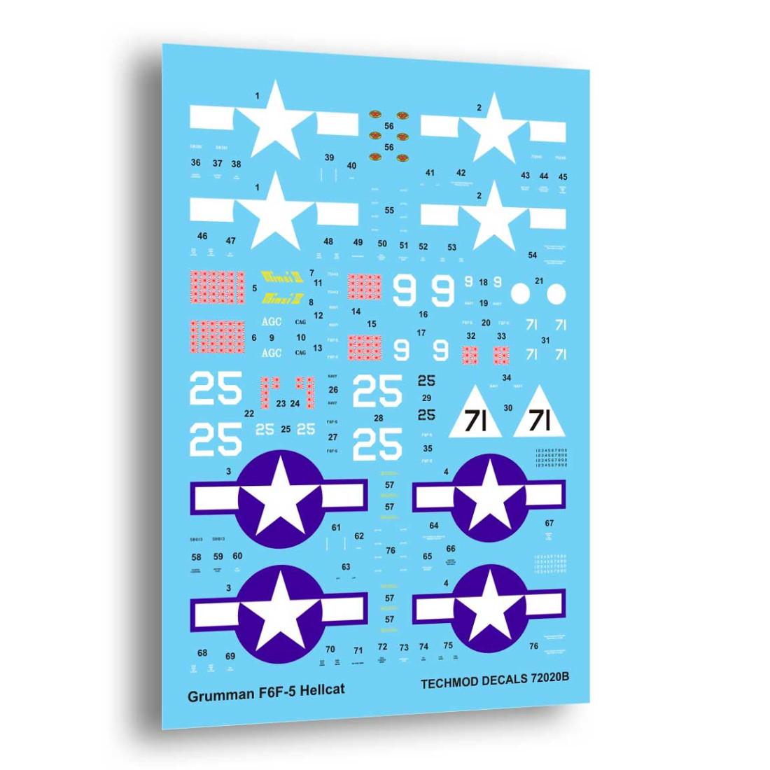 Techmod 72020 1/72 Grumman F6F-5 Hellcat 1944 aircraft wet decal WWII