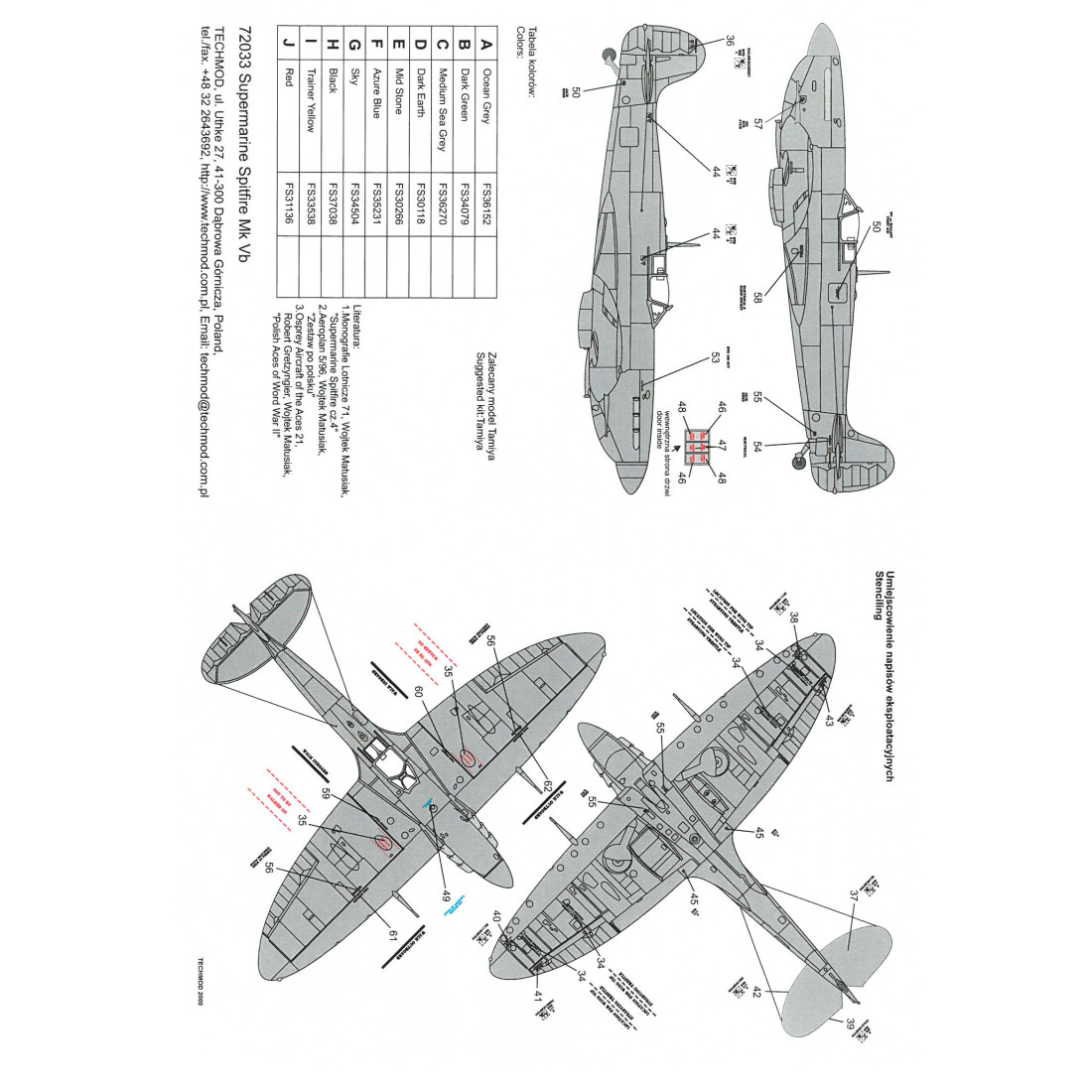 Techmod 72033 1/72 Supermarine Spitfire Mk Vb Polish Figher Aircraft ...