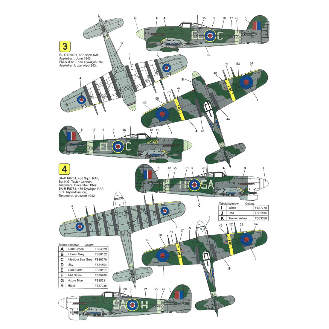 Techmod 72042 1/72 Hawker Typhoon Mk IB 1942-1943 aircraft wet decal WWII