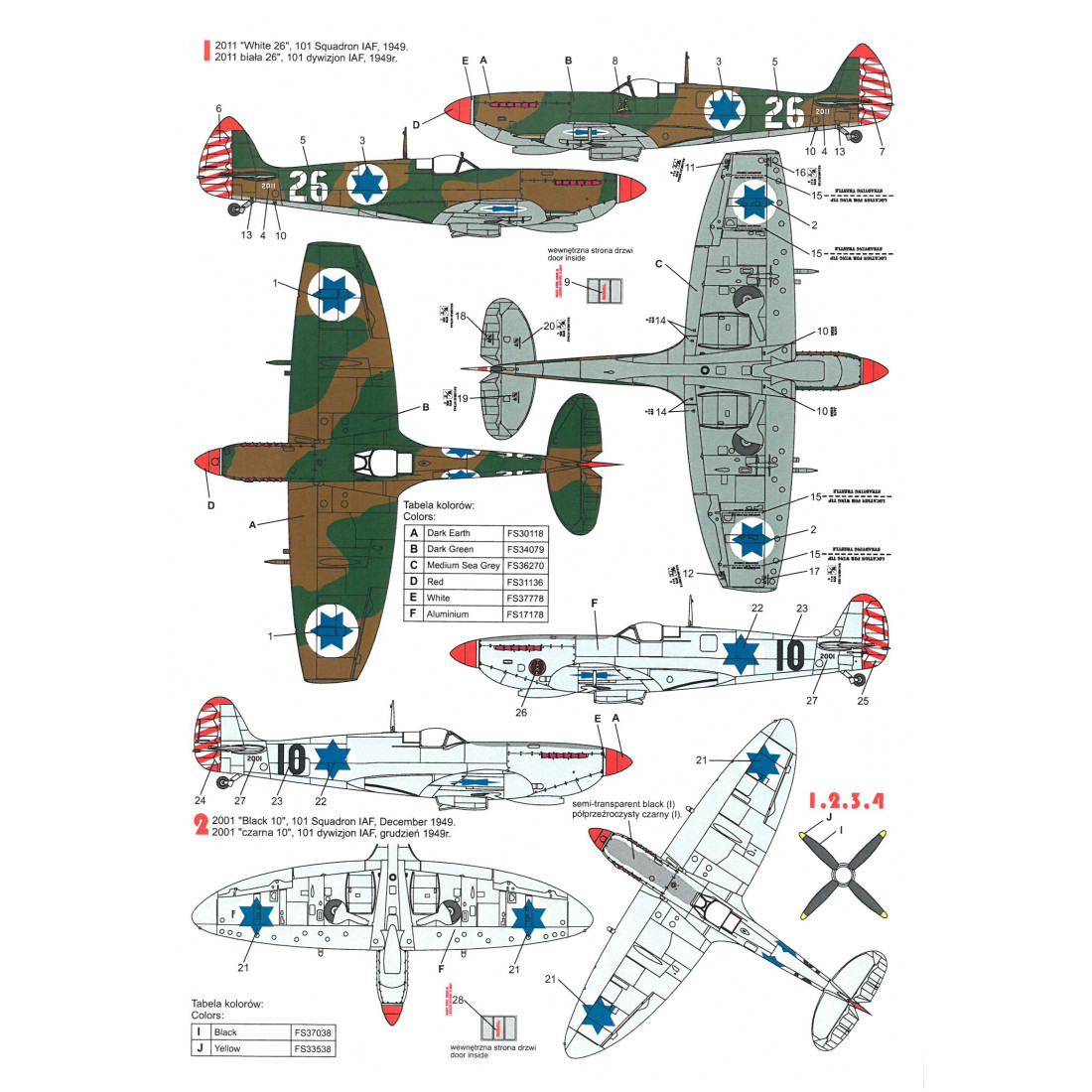 Techmod 72122 1/72 Supermarine Spitfire Mk Ix Israel Aircraft Wet Decal ...