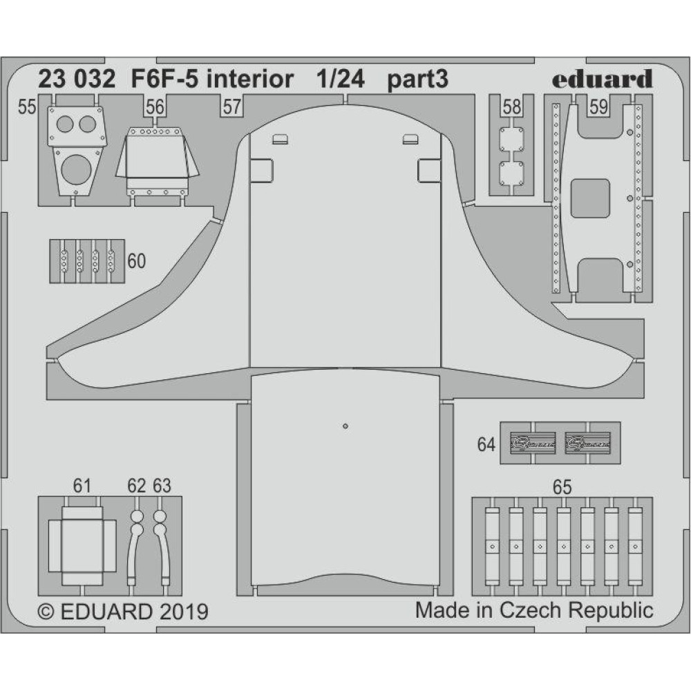 Eduard 23032 1/24 F6F-5 interior Photo-Etched for Aircraft Photo etched set