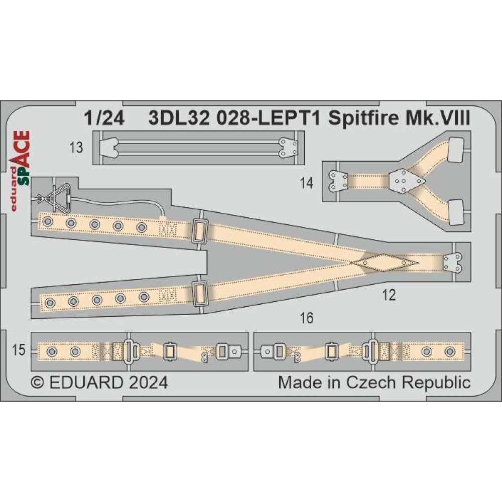 Eduard 3DL32028 1/32 Spitfire Mk.VIII SPACE AIRFIX 3D Decal for Aircraft