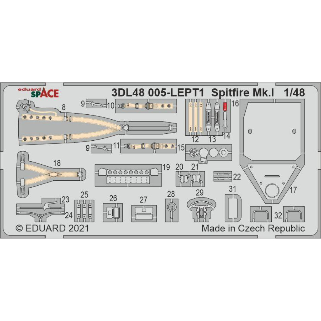 Eduard 3DL48005 1/48 Spitfire Mk.I early SPACE 3D Decal for Aircraft Space