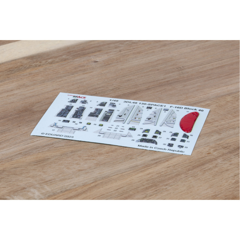 Eduard 3DL48130 1/48 F-16D Block 40 SPACE 3D Decal for Aircraft Space