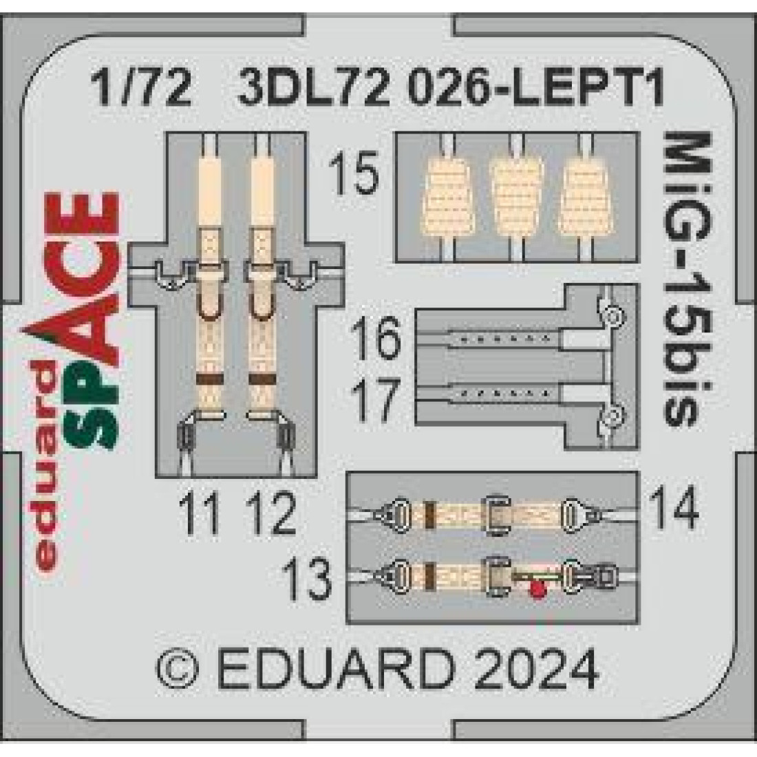 Eduard 3DL72026 1/72 MiG-15bis SPACE 3D Decal for Aircraft Space Model ...