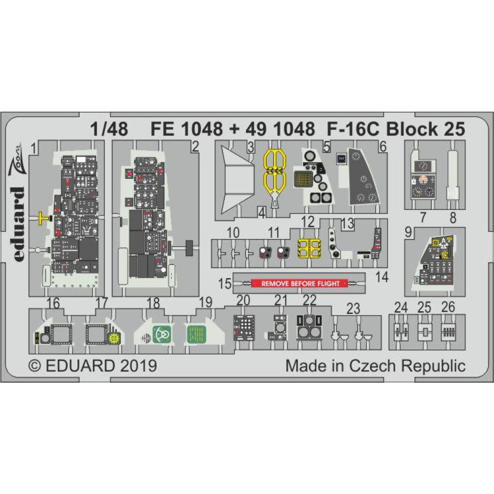 Eduard 491048 1/48 F-16C Block 25 Photo-Etched for Aircraft Photo ...