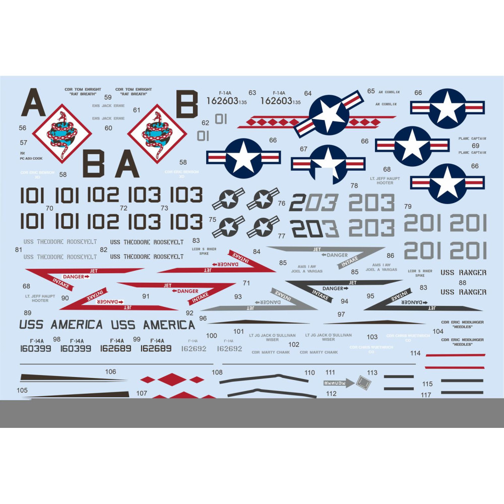 Eduard D48104 1/48 F-14A Desert Storm Decal for Aircraft