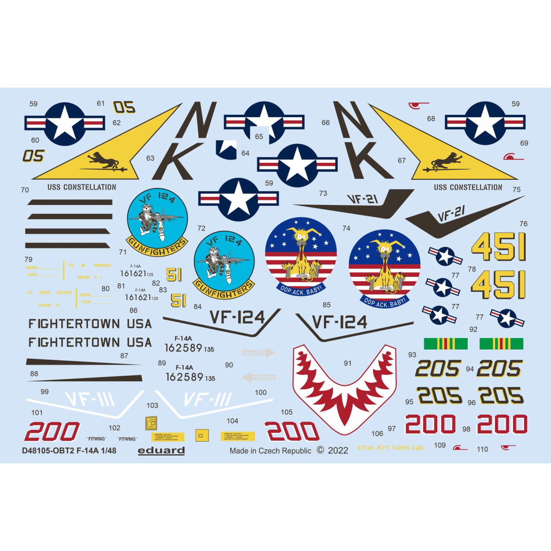 Eduard D48105 1/48 F-14A Decal for Aircraft