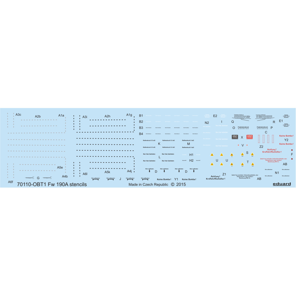 Eduard D72009 1/72 Fw 190A stencils Decal for Aircraft