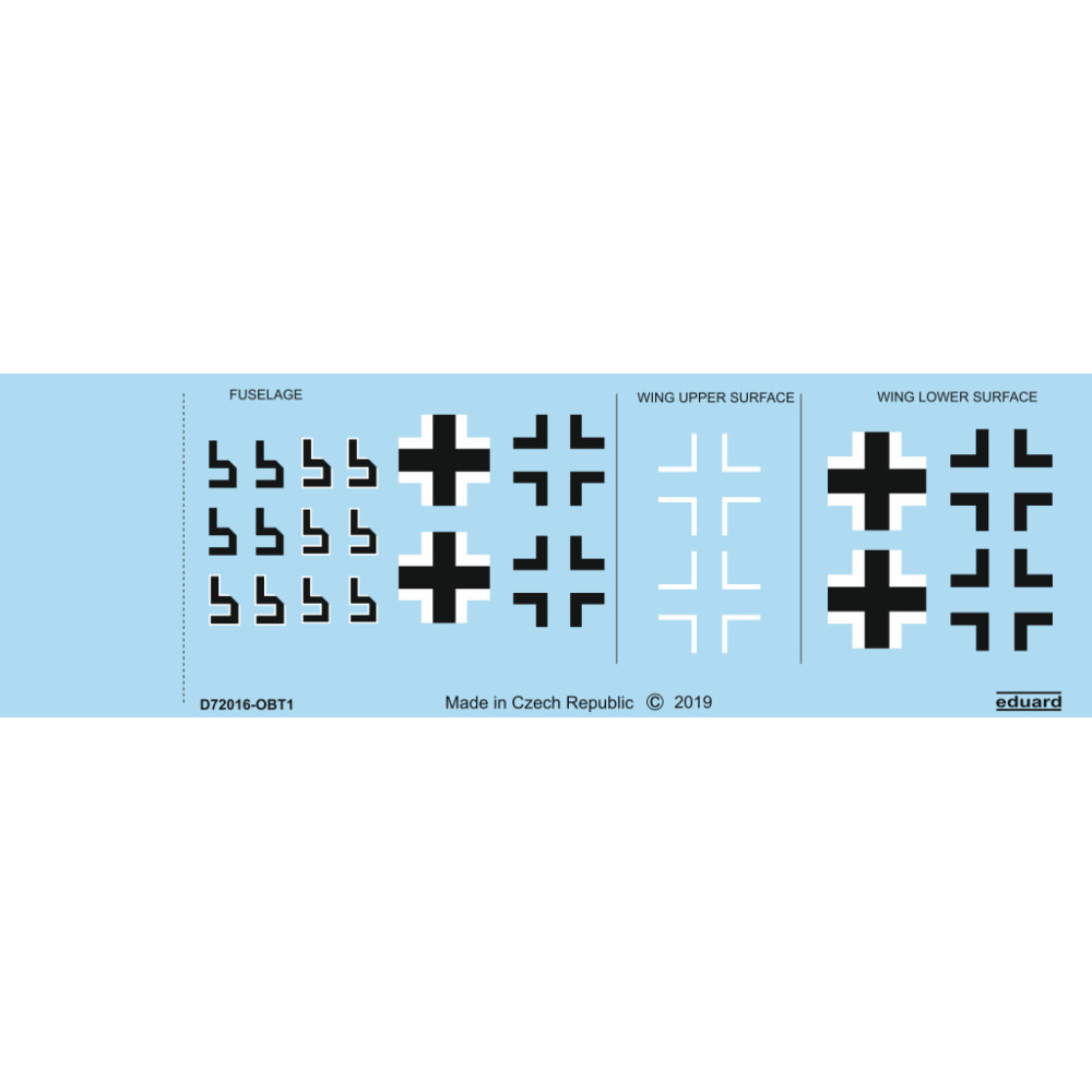 Eduard D72016 1/72 Fw 190A-8 national insignia Decal for Aircraft