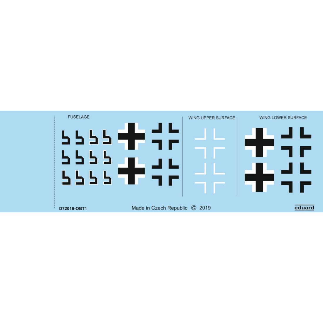 Eduard D72016 1/72 Fw 190A-8 national insignia Decal for Aircraft