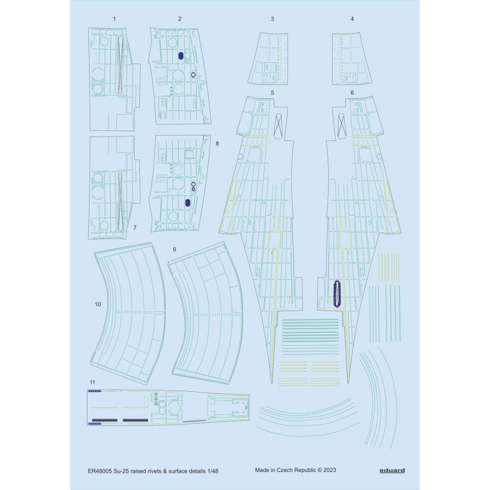 Eduard ER48005 1/48 Su-25 raised rivets & surface details 3D Decal for ...