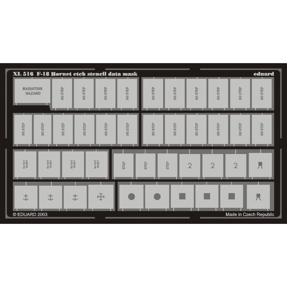 Eduard XL516 1/32 F-18 etch stencil data mask -etch Sticker for ...
