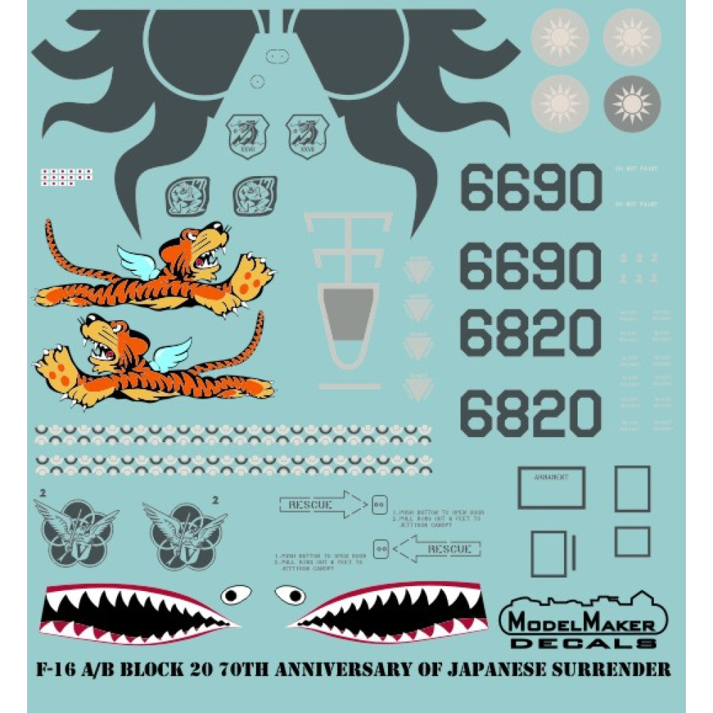 ModelMaker 1/48 D48079 ROCAF F-16 A/B Block 20 Japanese surrender AVG ...