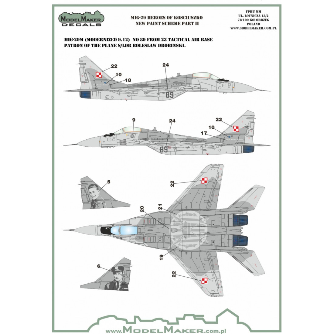 ModelMaker 1/48 D48106 MiG-29 Heroes of Kosciuszko scheme part 2 ...