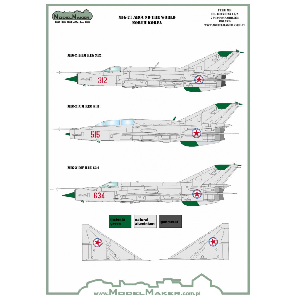 ModelMaker 1/48 D48107 MiG-21 Around The World Aircraft Decal