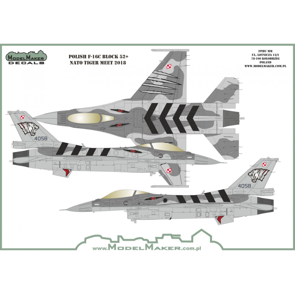 ModelMaker 1/48 D48118 Polish F-16 NATO Tiger Meet 2018 Aircraft Decal